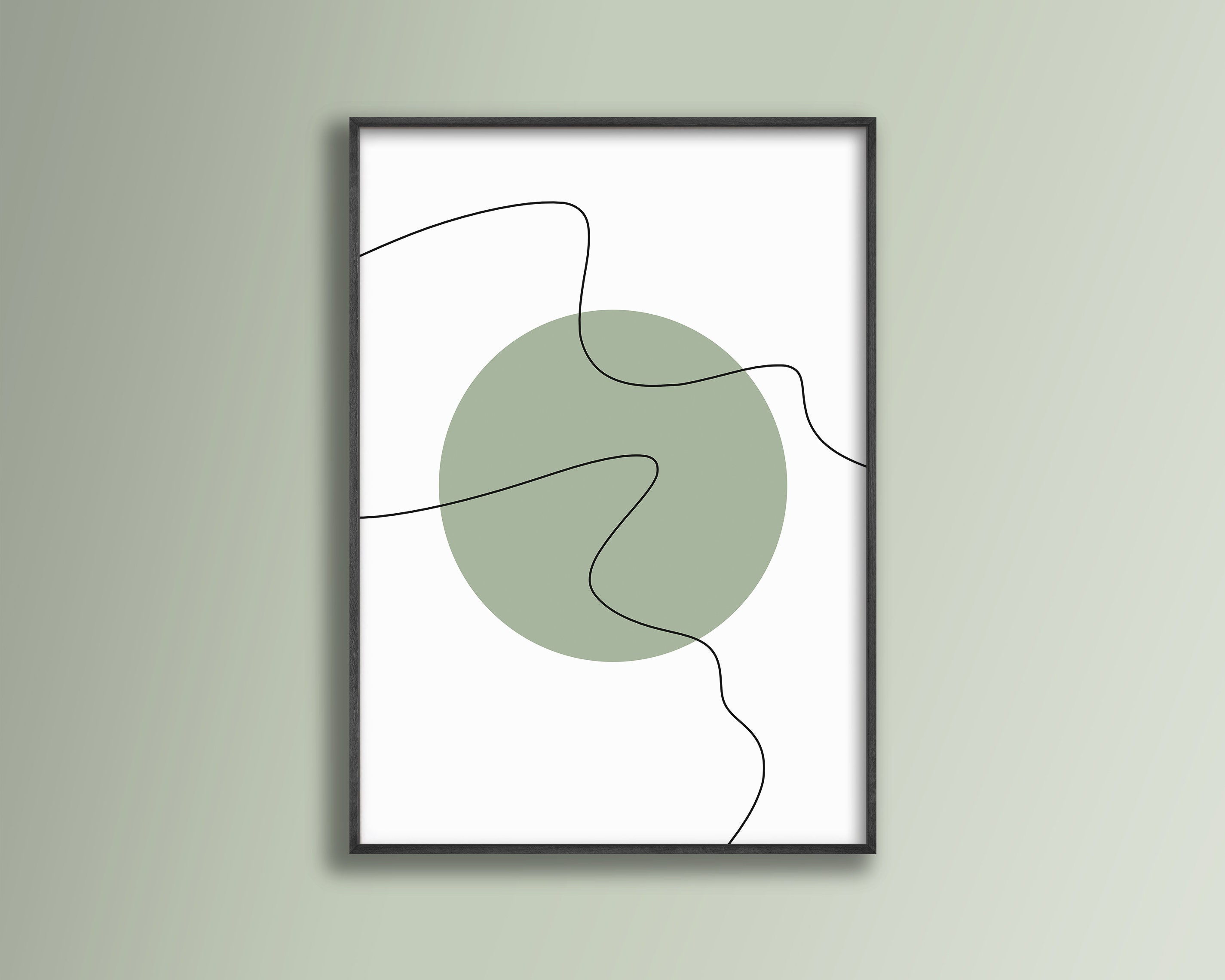 Sage Green Wall Art Print Sage Green Abstract Line Art Set - Etsy