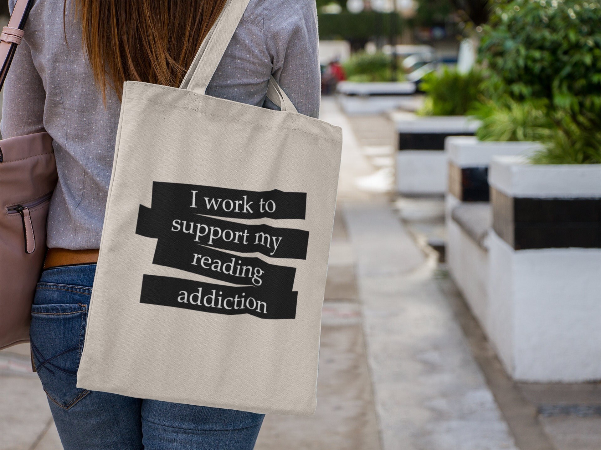 Reading Addiction Tote Bag | Readers Bag | Personalized Tote Bags ...