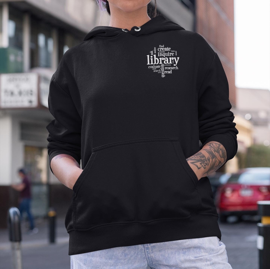 Library Artsy Hoodie for Librarian | Bookish Sweatshirt for Reader ...