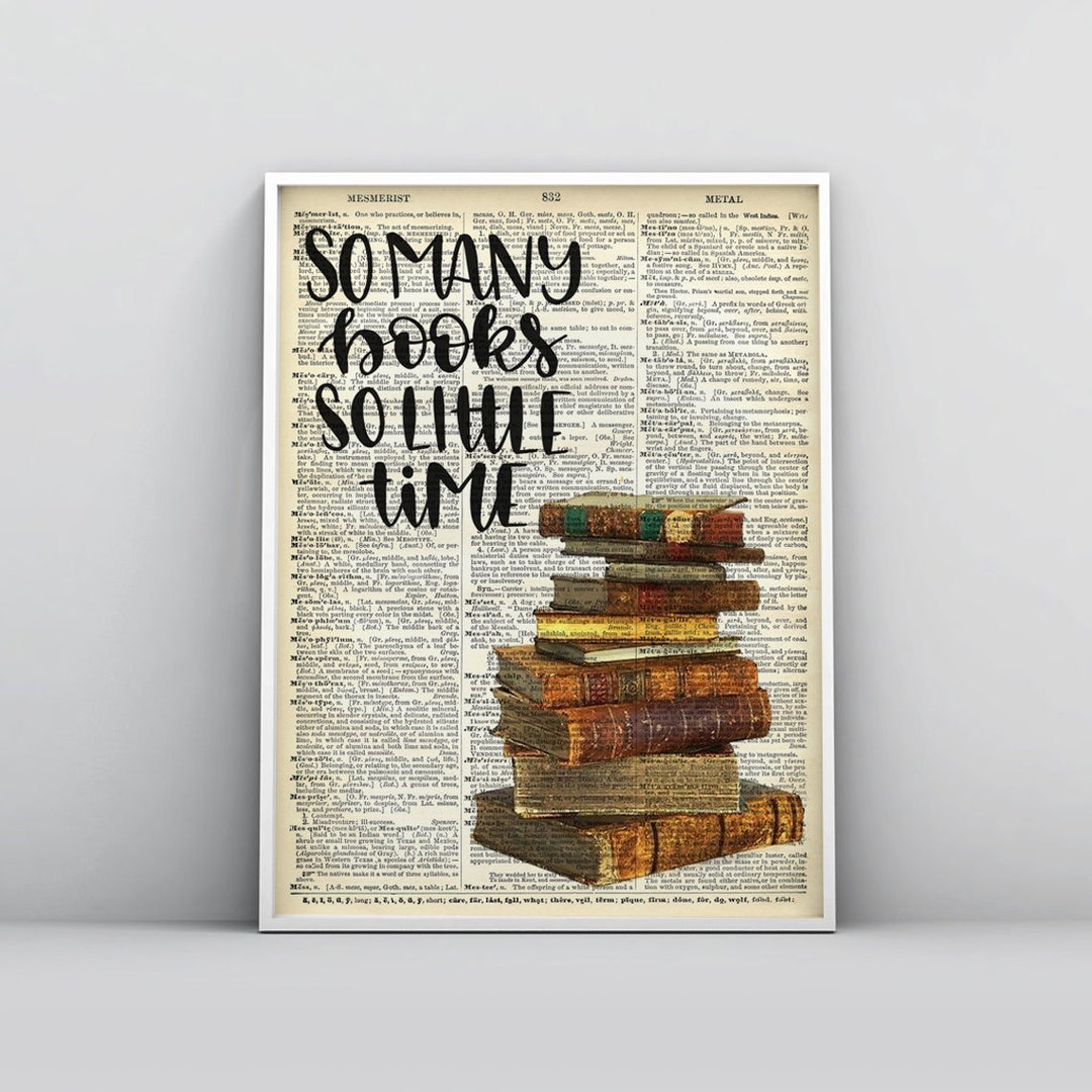 So Many Books Art Print | Book Lover Art Print | Bookish Gift | Book ...
