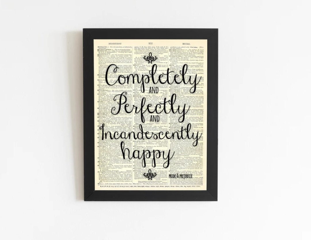 Pride and Prejudice Quote Art Print | Pride & Prejudice Print | Book ...