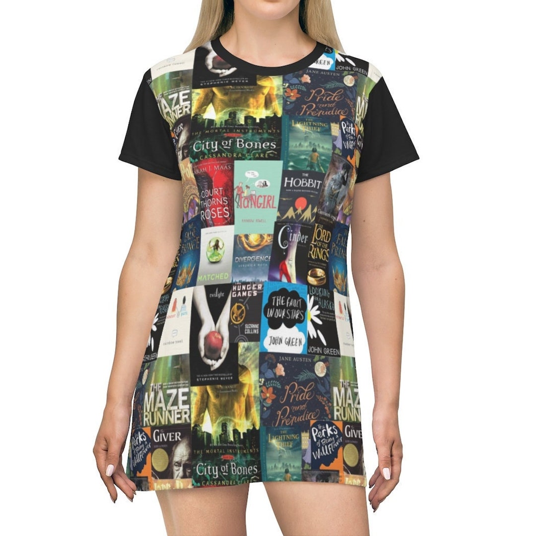 Custom Book Cover T-shirt Dress | Book Lover Dress | Bookish Designs ...