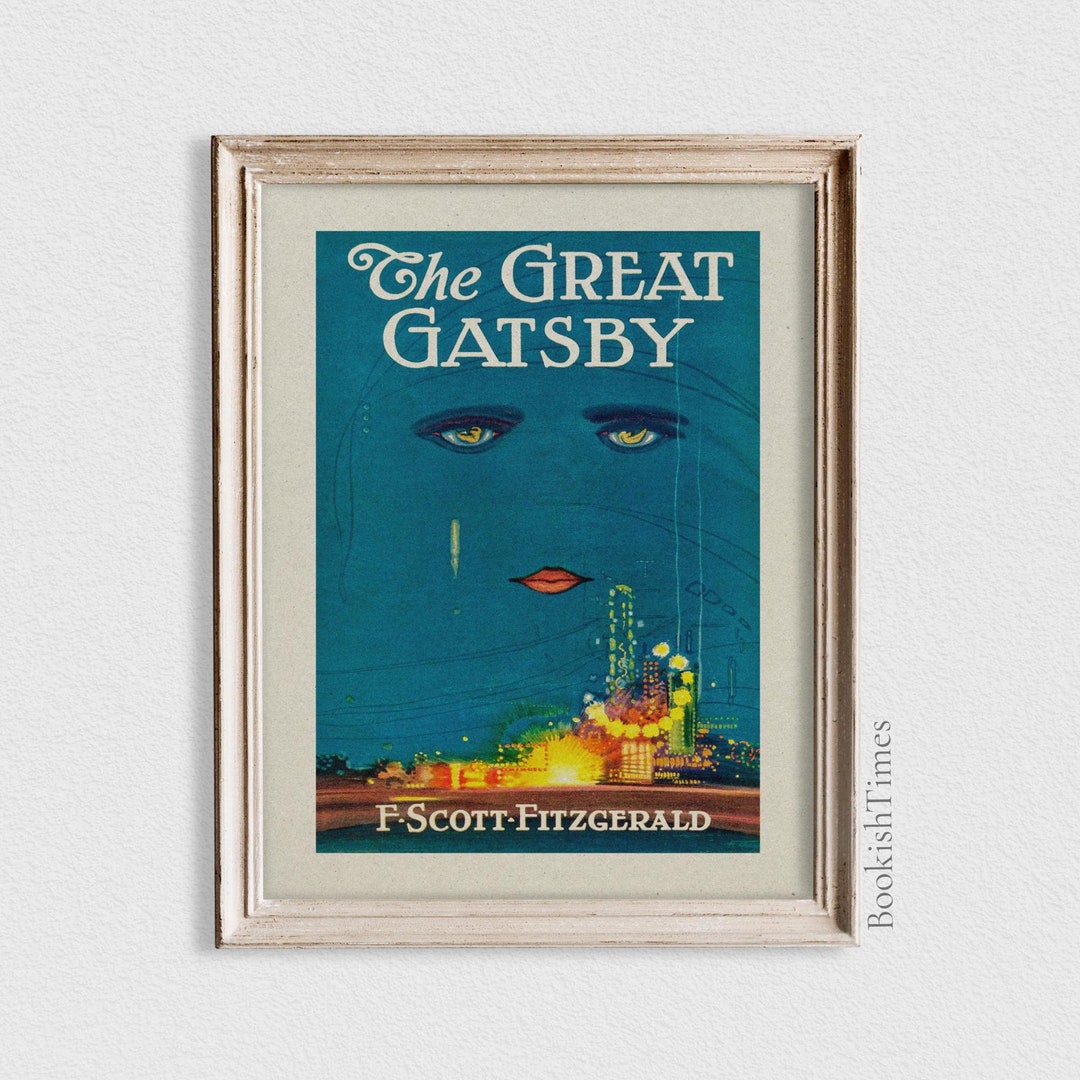 The Great Gatsby Poster | Vintage Book Art Print for Classic Book Lover ...