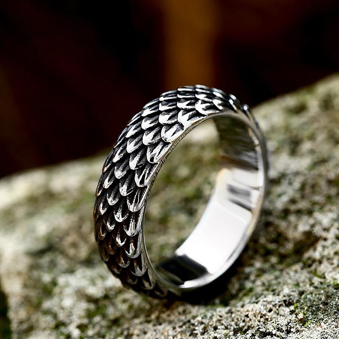 Vintage Dragonscale Ring Animal Scale Ring Vintage Stainless - Etsy