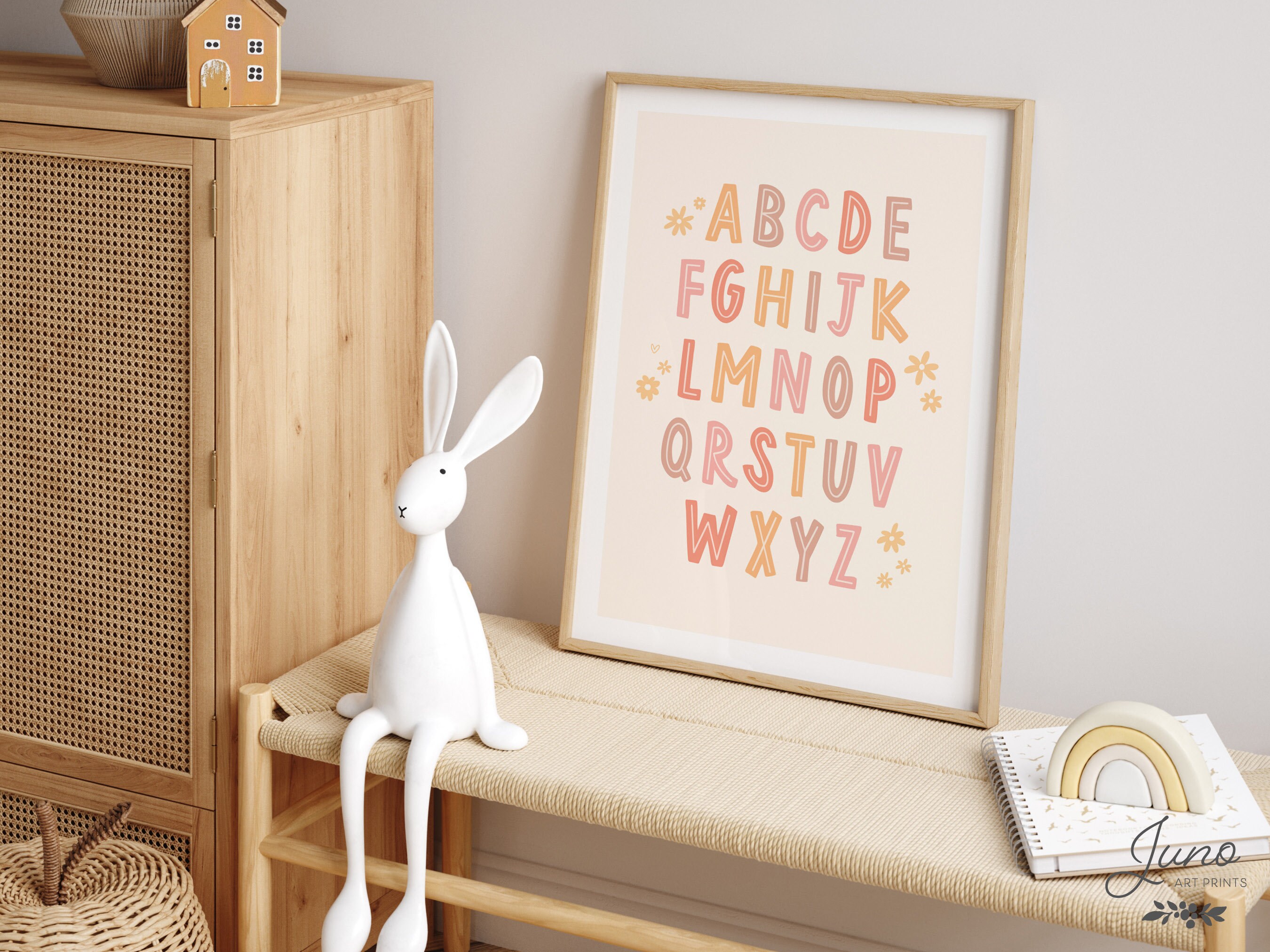 Boho Alphabet Poster Printable Wall Art for Girls Room Boho - Etsy