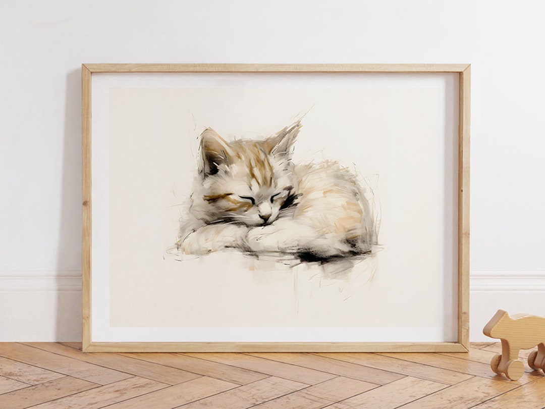 Kitten Nursery Print, Vintage Wall Art for Girl's Room, Cat Lover ...