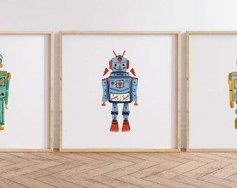 Retro Robot Art Vintage Sci-fi Art Space Art Retro Futurism - Etsy