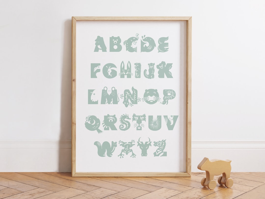 ABC Poster, ABC Print, Animal Alphabet Poster, Printable Wall Art, Kids ...