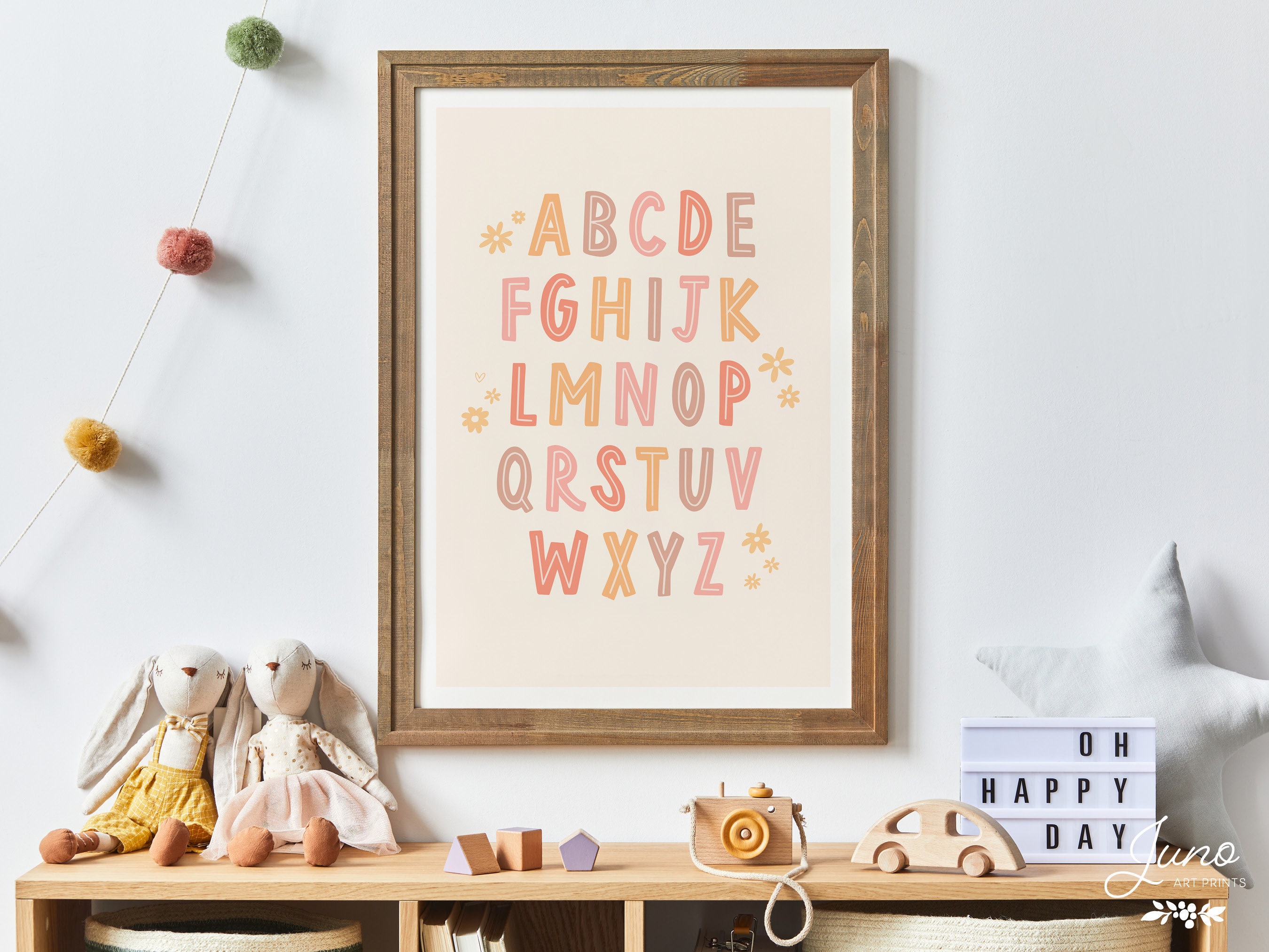 Boho Alphabet Poster Printable Wall Art for Girls Room Boho - Etsy