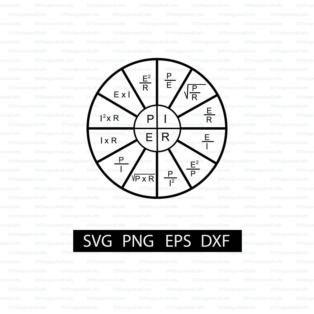Ohm's Law Pie Chart Digital Download Cut File for Cricut and Silhouette ...