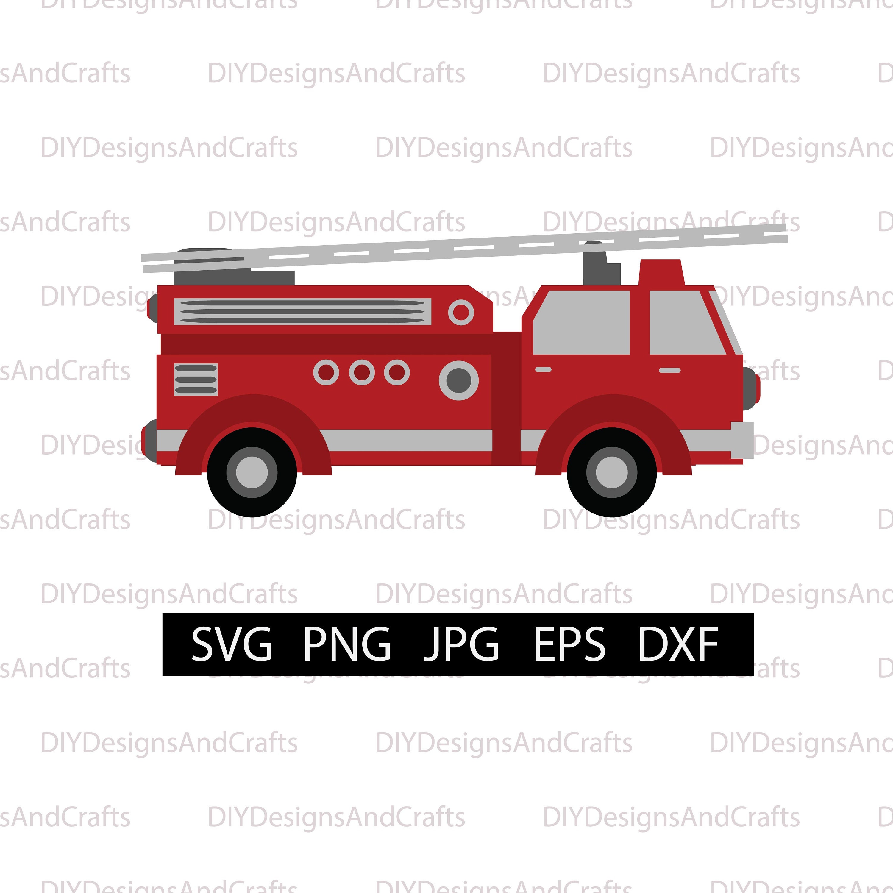 Firetruck SVG Fire Engine Ladder Digital Download for | Etsy