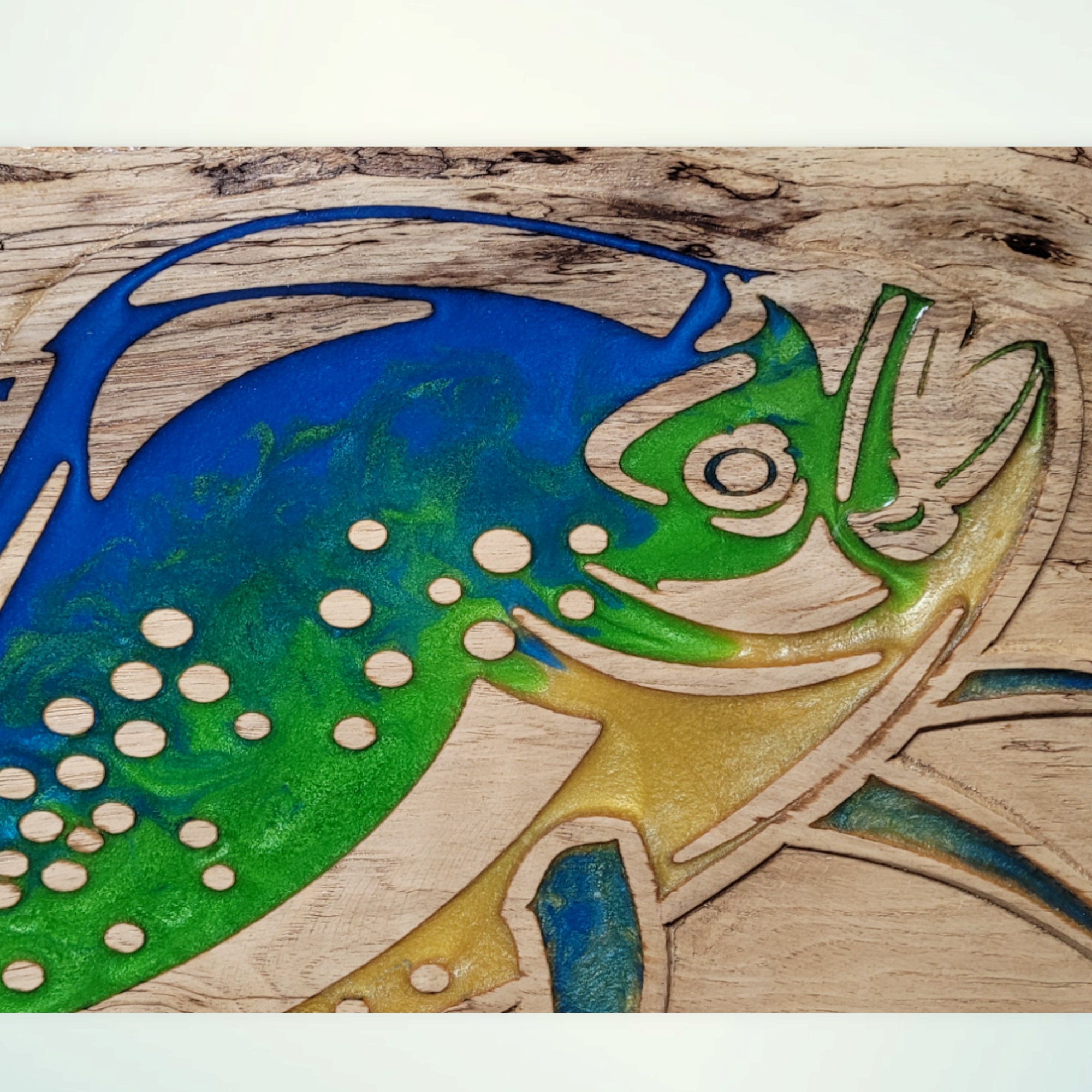 Mahi Mahi Wooden Resin Art - Etsy