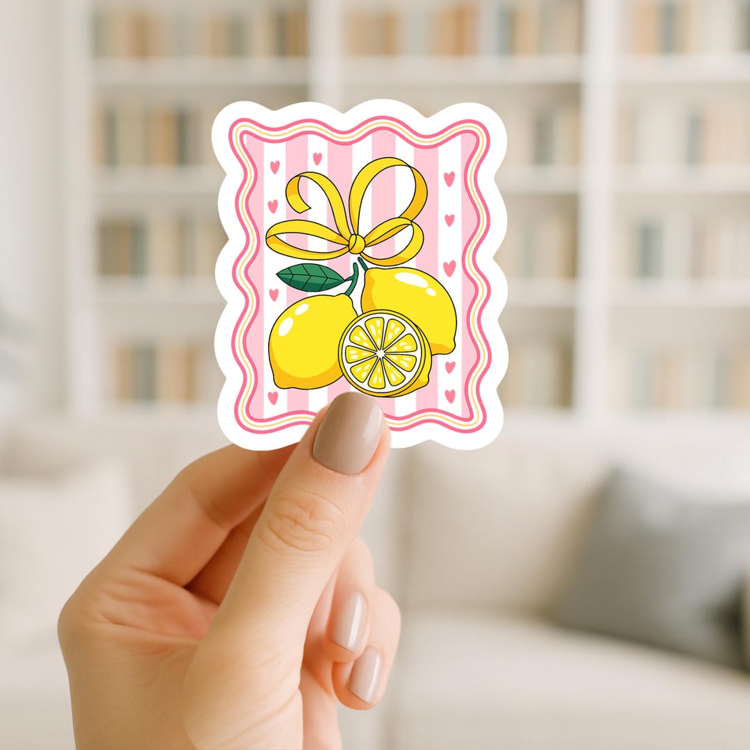Lemon Sticker, Waterproof Sticker, Water Bottle Decal, Laptop Sticker ...