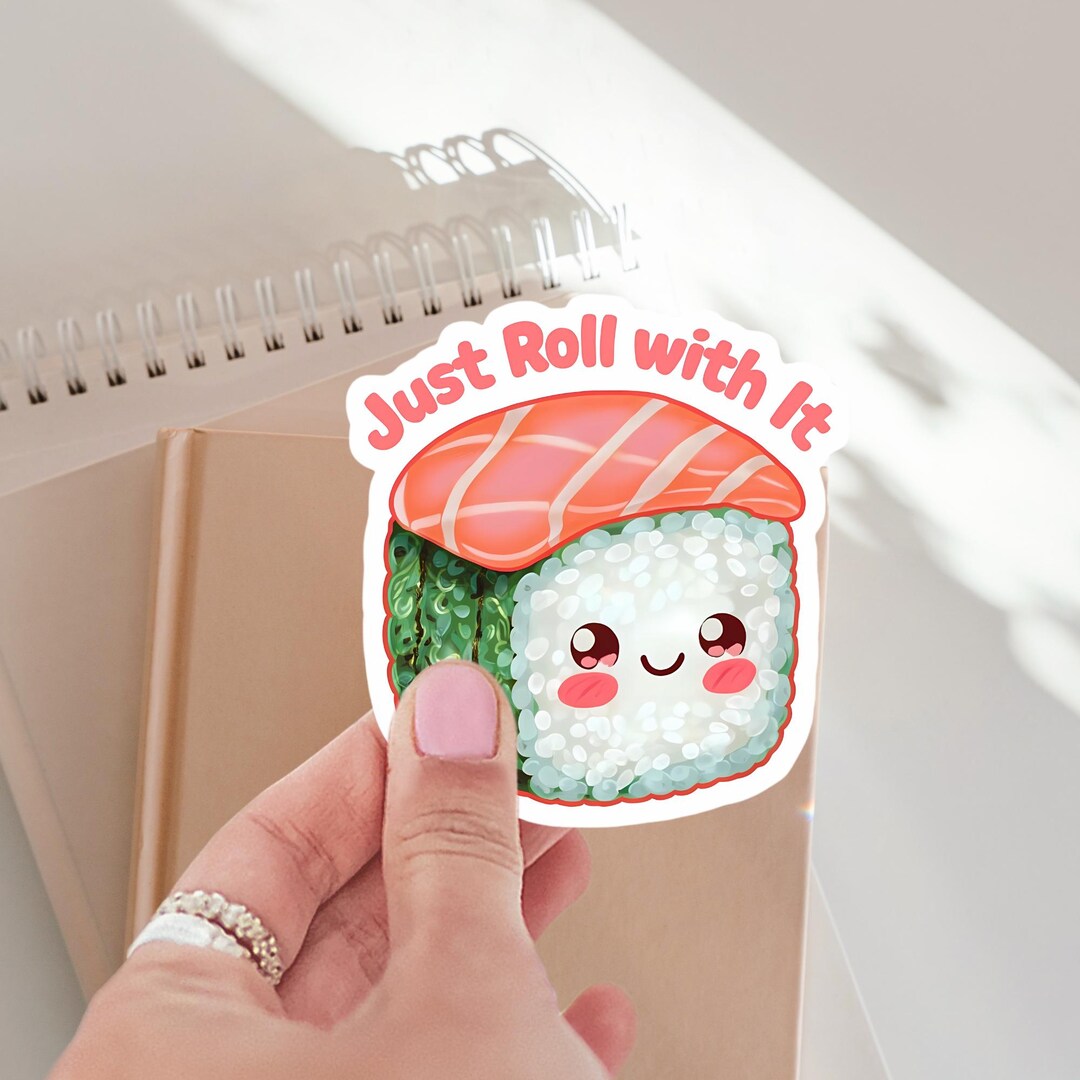 Sushi Roll Sticker, Waterproof Sticker, Selfcare Sticker for Water ...