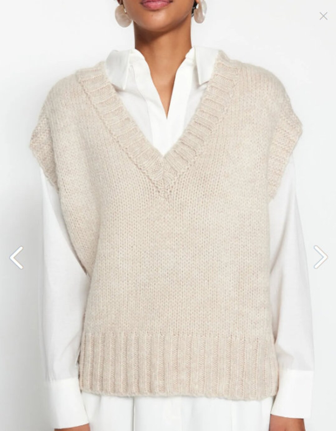 Women Knit V Neck Vest, Sleeveless Sweater Vest, Autumn Warm Knit Vest ...