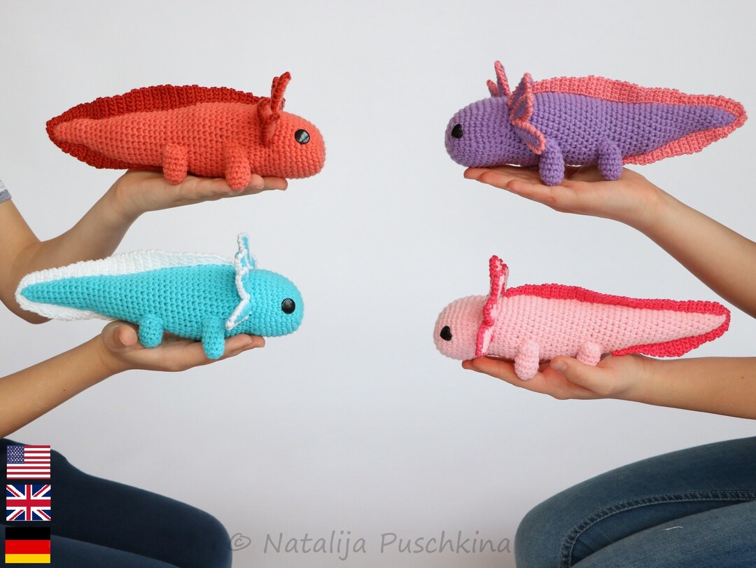 Axolotl Crochet Pattern, Amigurumi, Axolotl Amphibian, Pdf, Photo ...