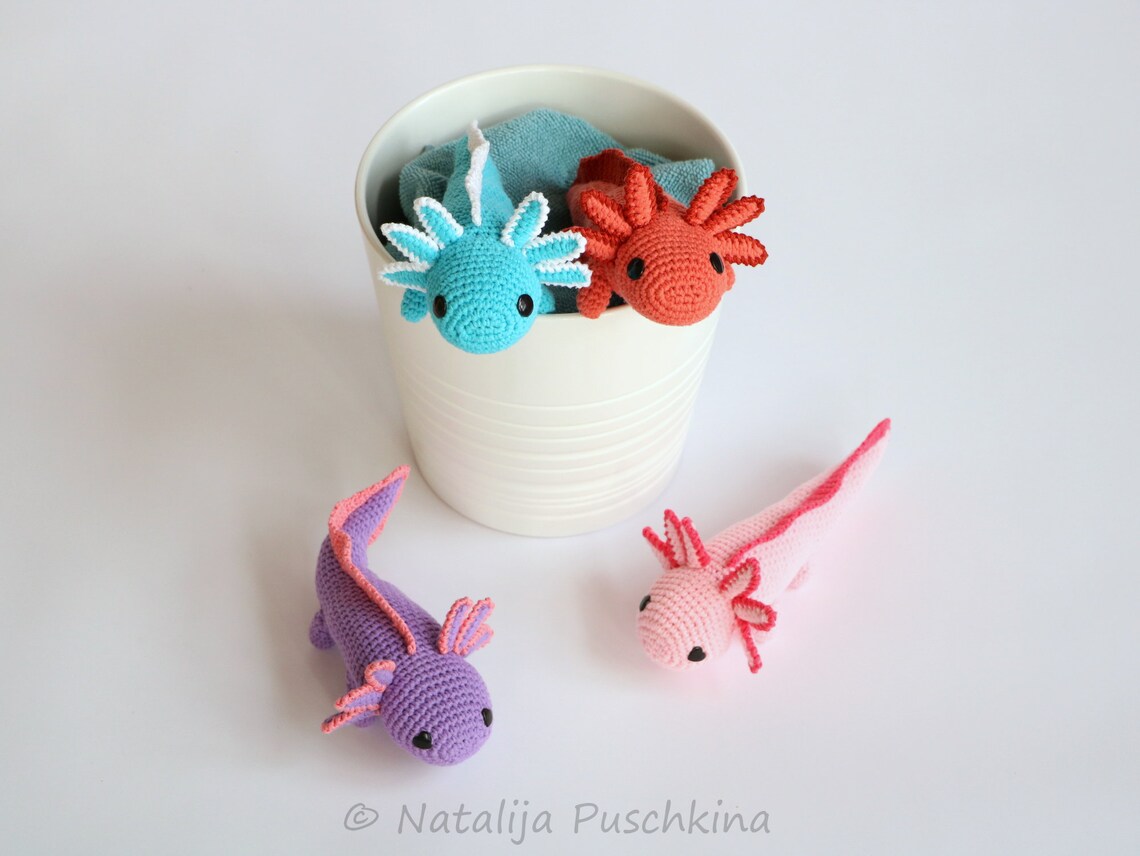 Axolotl Crochet Pattern Amigurumi Axolotl Amphibian Pdf | Etsy