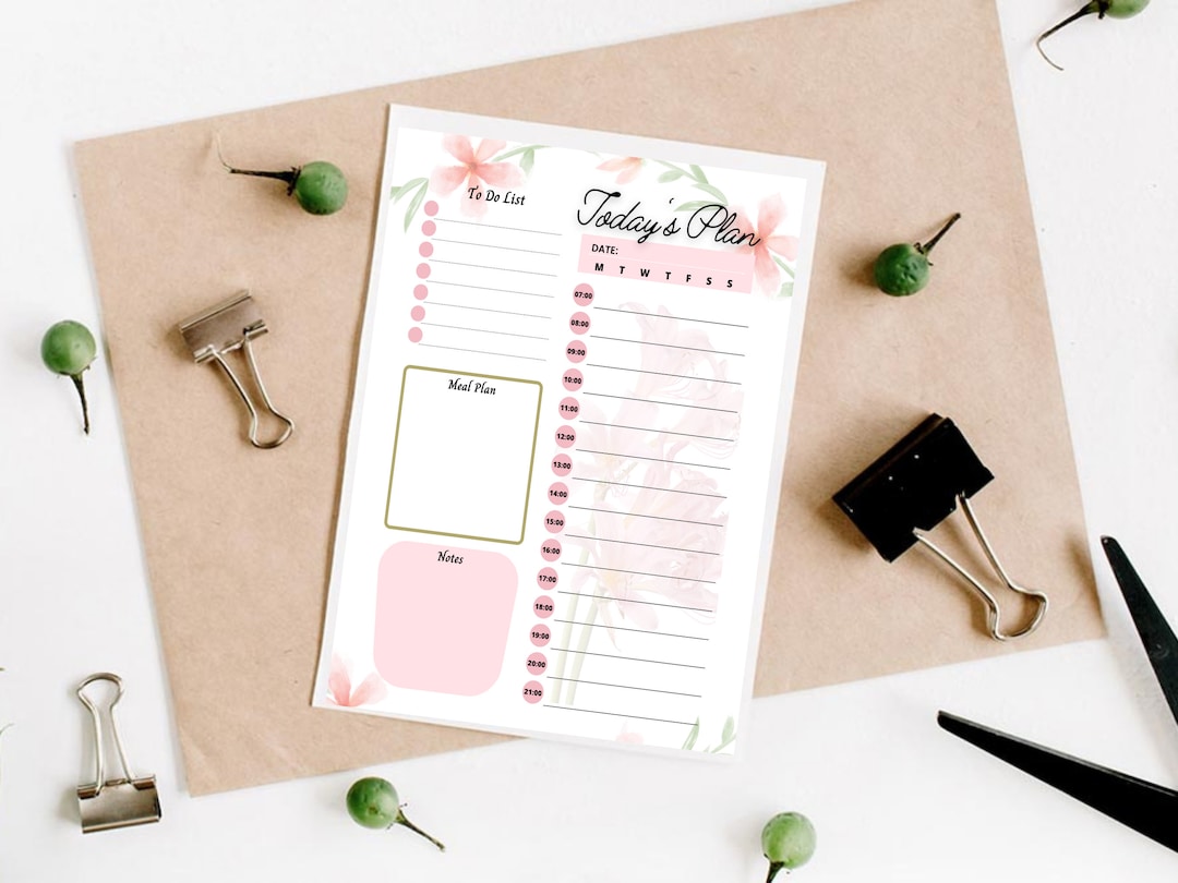 Printable Daily Planner, Cute and Floral Planner, to Do List ...