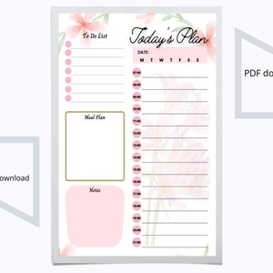 Printable Daily Planner, Cute and Floral Planner, to Do List ...