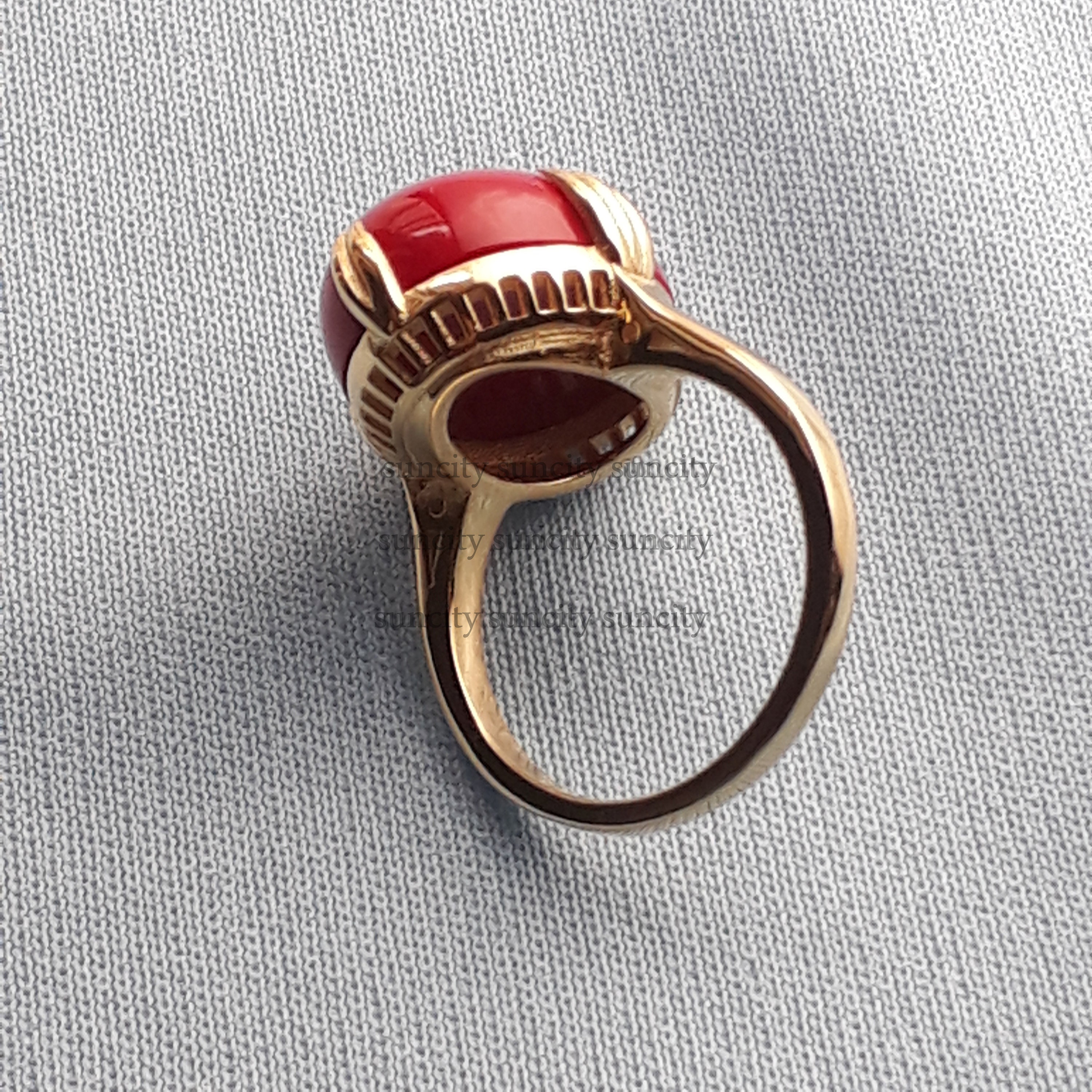 Natural Coral Ring Coral Ring for Women Real Red Coral Gemstone Ring ...