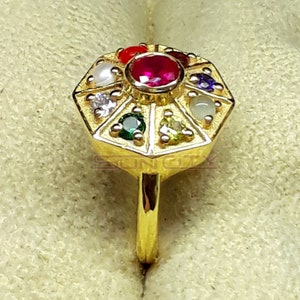 Natural Navaratna Ring for Men Women-gift for Mother's Day Navaratna ...