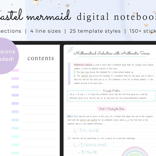 Digital Notebook With Tabs Digital Notebook Goodnotes - Etsy