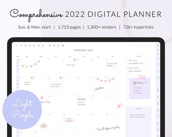 Purple Digital Planner - Etsy