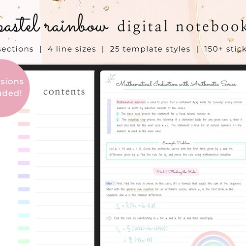 Digital Notebook With Tabs Goodnotes Notebook Ipad Notebook - Etsy
