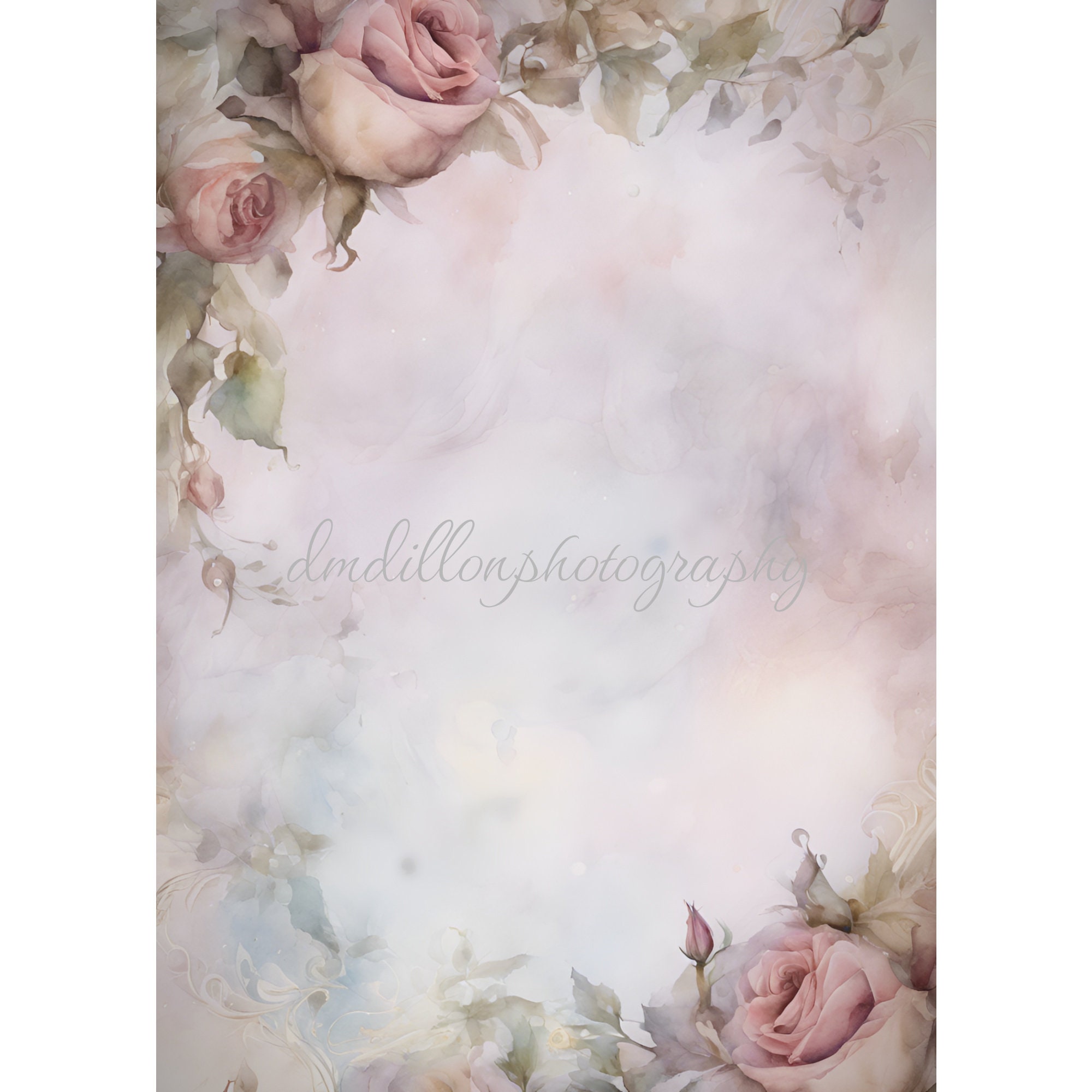 Antique Roses Digital Text Frame, Printable Frame for Invitations ...