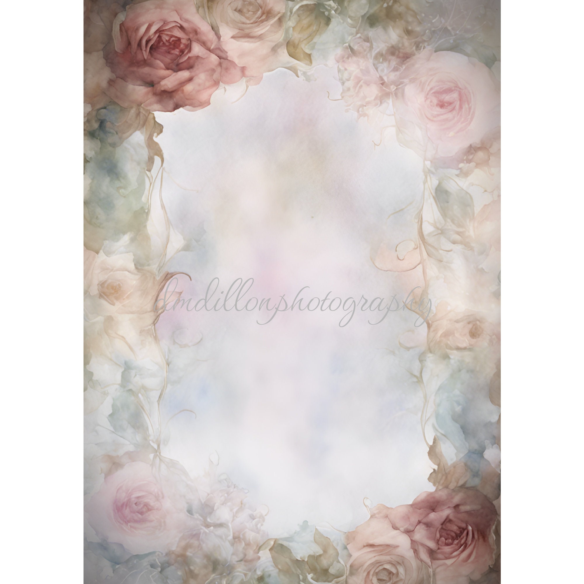 Antique Roses Digital Text Frame, Printable Frame for Invitations ...