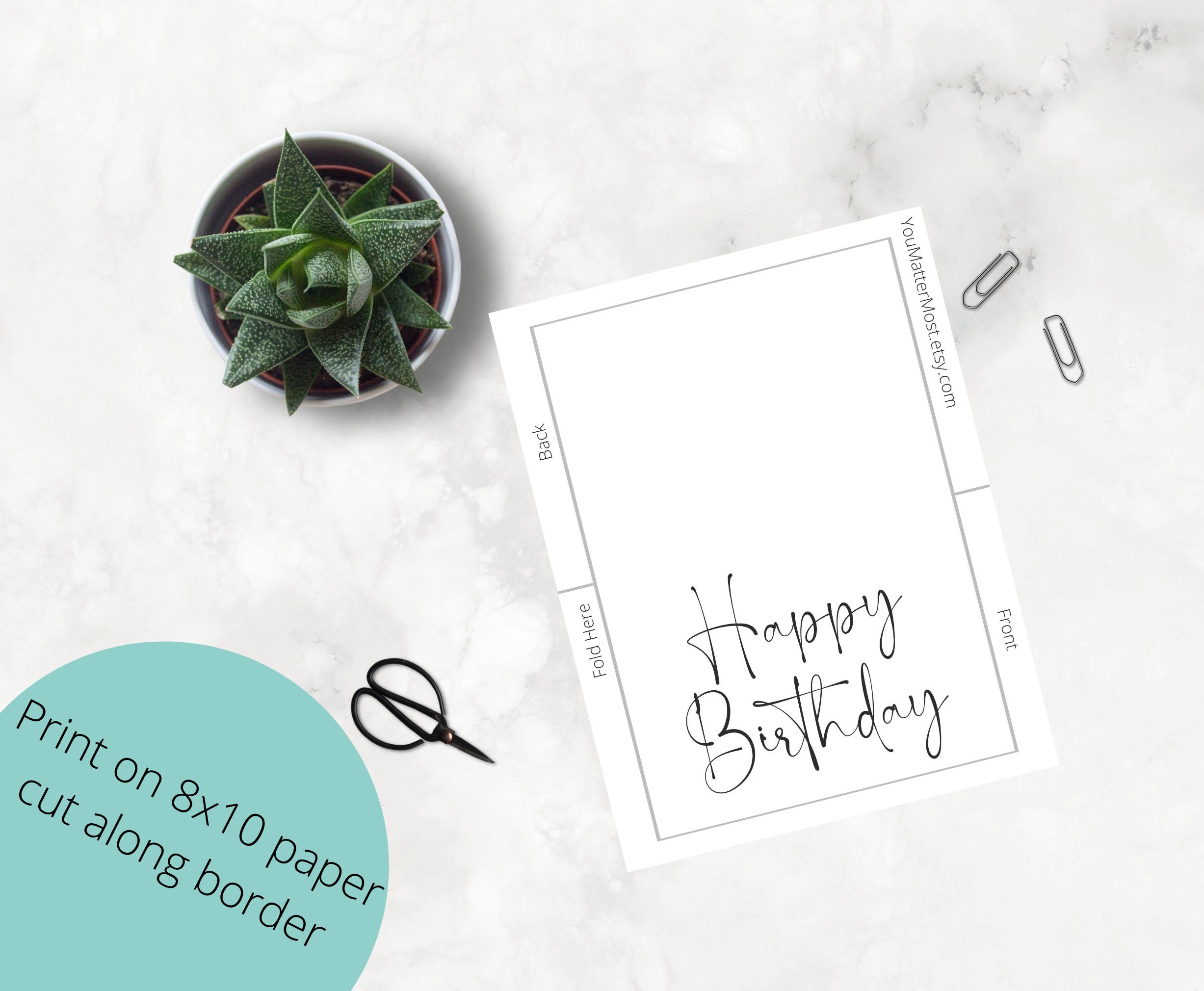 Happy Birthday Card, Simple Birthday Card, Printable Birthday Card ...