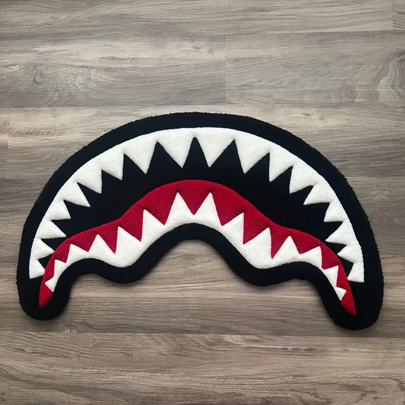 Made-to-order Bape Shark Teeth Custom Tufted Rug - Etsy