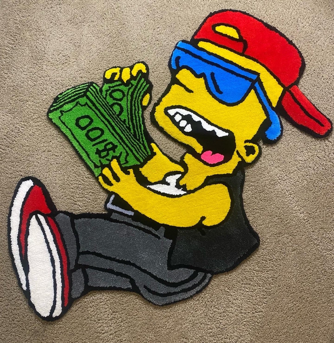 Made-to-order Bart Simpson Custom Tufted Rug - Etsy