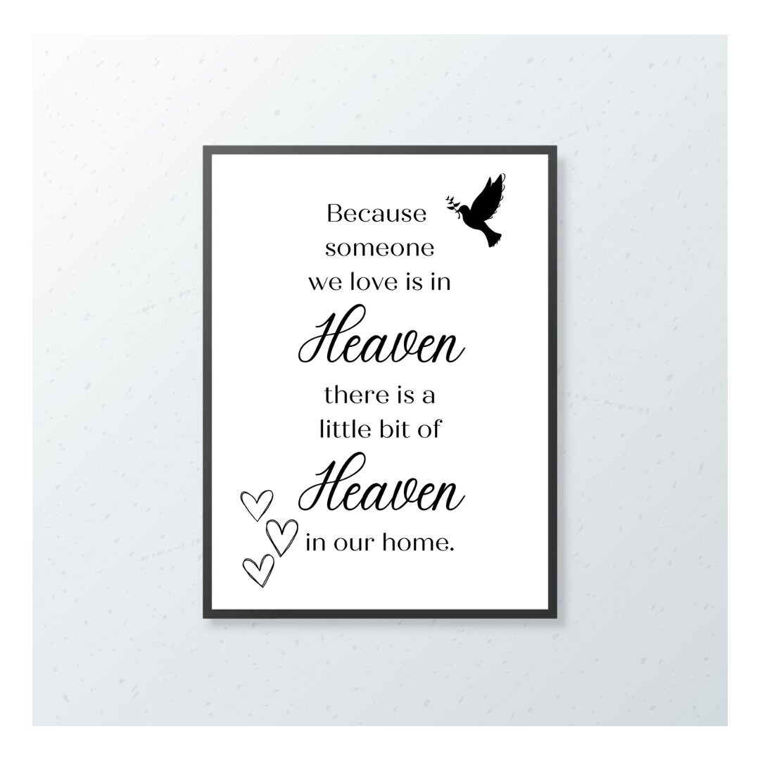 In Memory Print, Heaven in Our Home, Remembrance Print, Gift Idea, Home ...