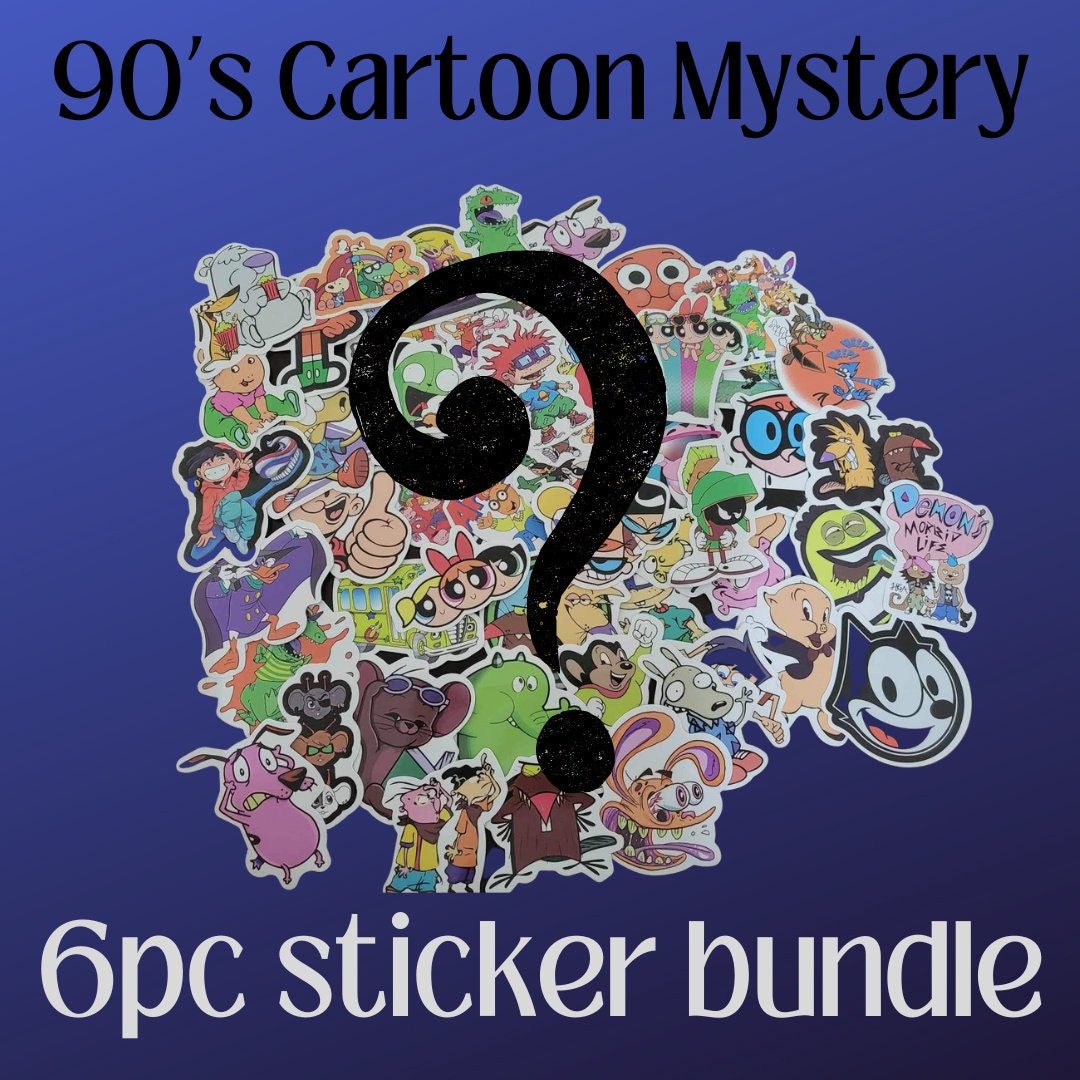 90s Cartoon Mystery Lucky Dip 6 Pack Vinyl Sticker Bundle, Scrapbooking ...