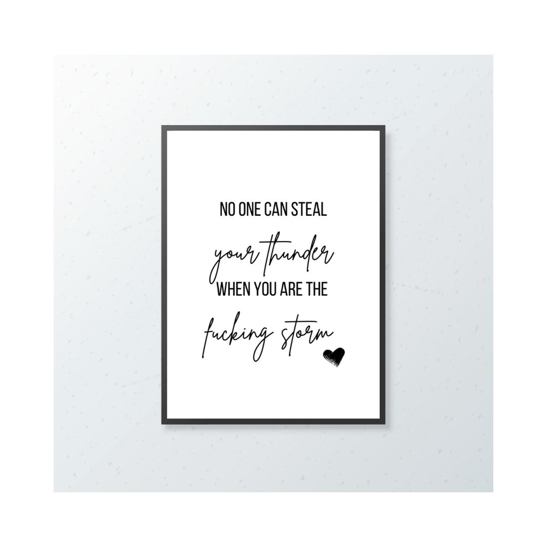 Swearing Positive Mental Health Quote, Steal Your Thunder, Wall Print ...