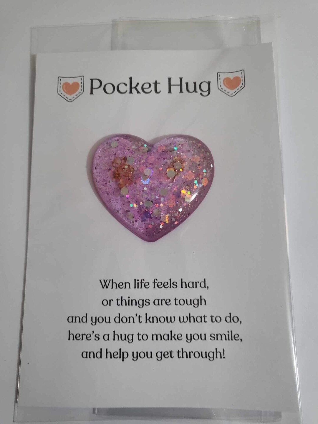 Pocket Hug Heart, Pocket Hug Token, Resin Heart, Keepsake Gifts for Her ...