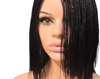 Braided Micro Twist Wig Black - Etsy