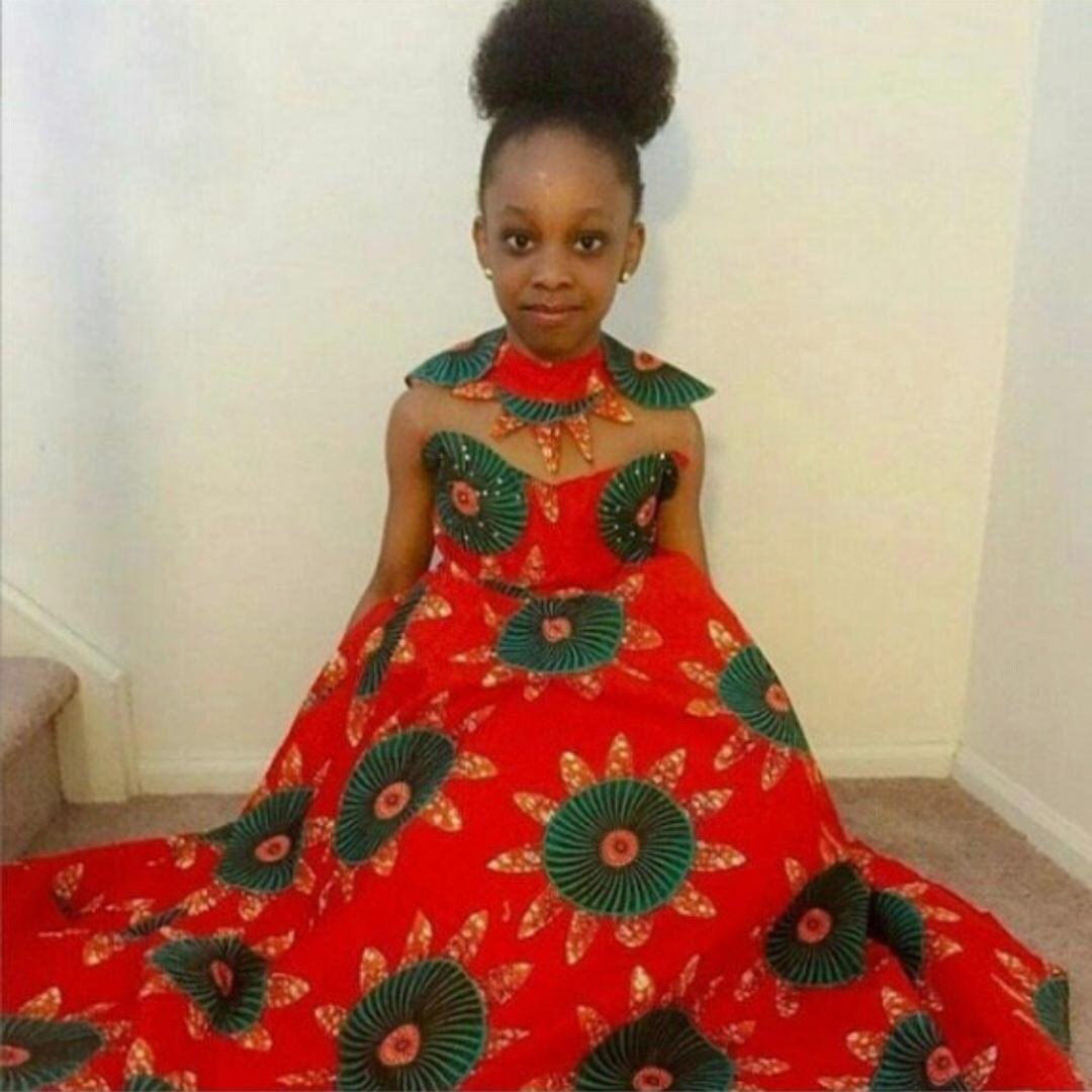 African Pageant Dress for Girl,red African Girl Dress,african Girl ...