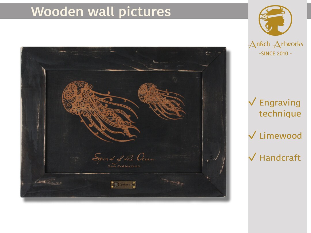 Mural spirit of the Ocean Engraving Technique on Wood, Handmade - Etsy