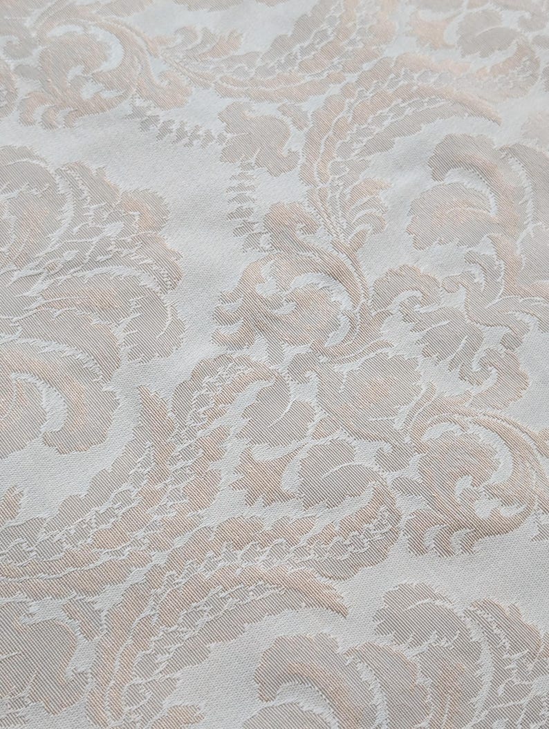 Off White Damask Drapery, Damask, Home Decor Fabric, Upholstery Fabric ...