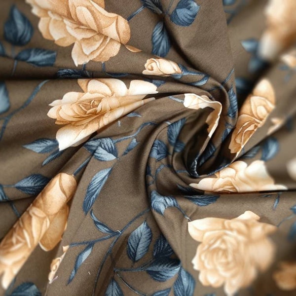 Rose Print Fabric - Etsy