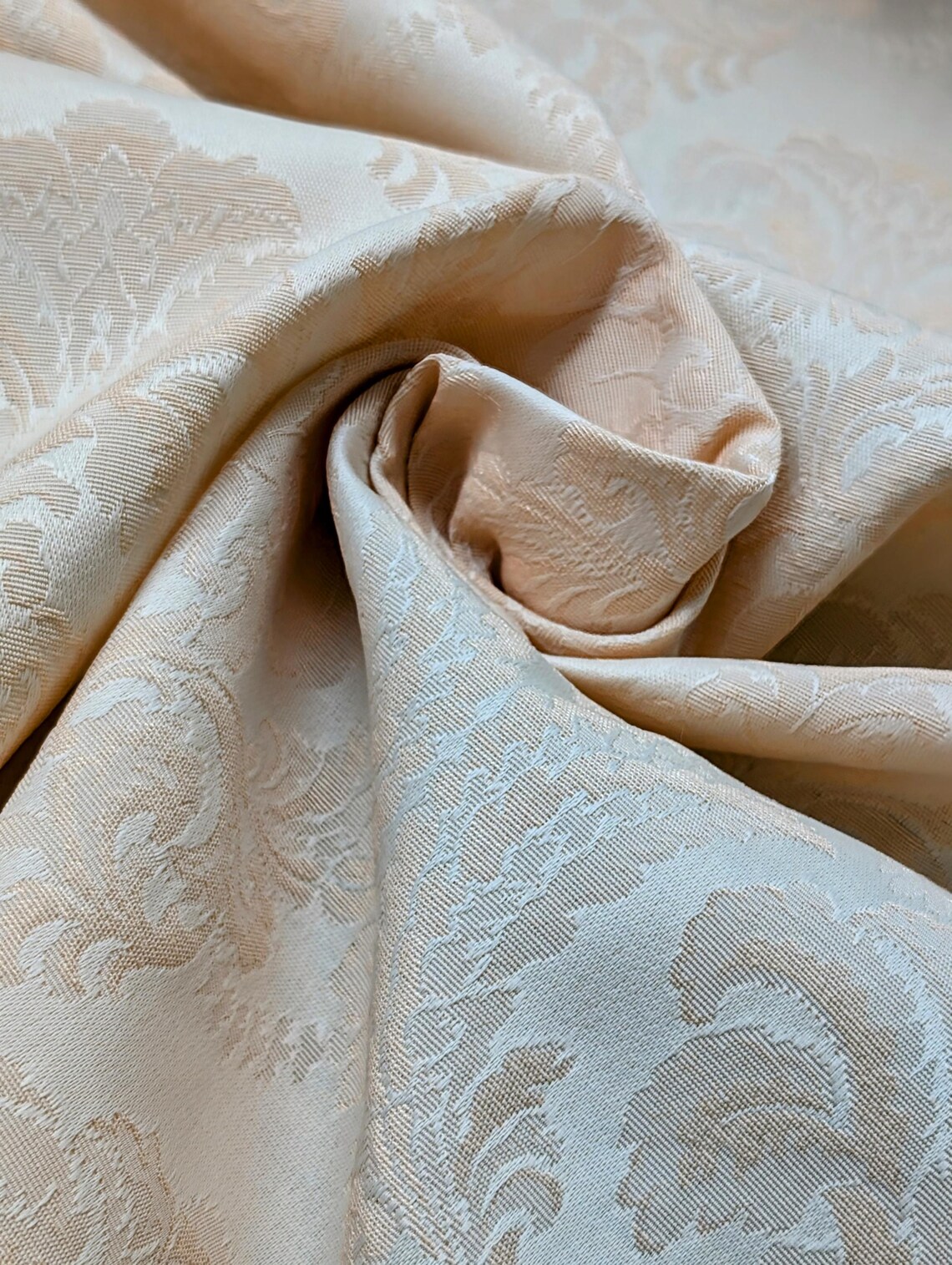 Off White Damask Drapery, Damask, Home Decor Fabric, Upholstery Fabric ...