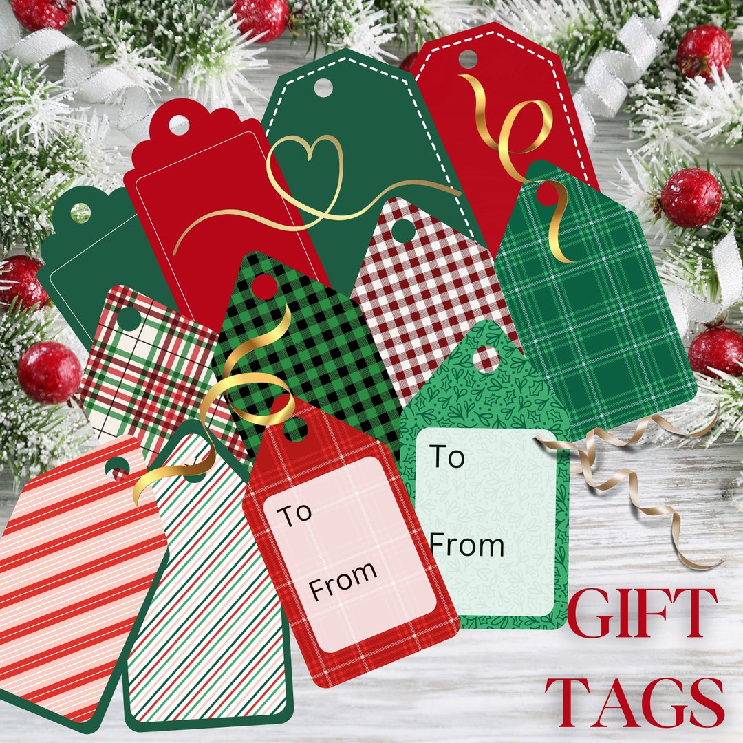 Christmas Tags Printable, Custom Christmas Tags, Gift Tags, Buffalo ...