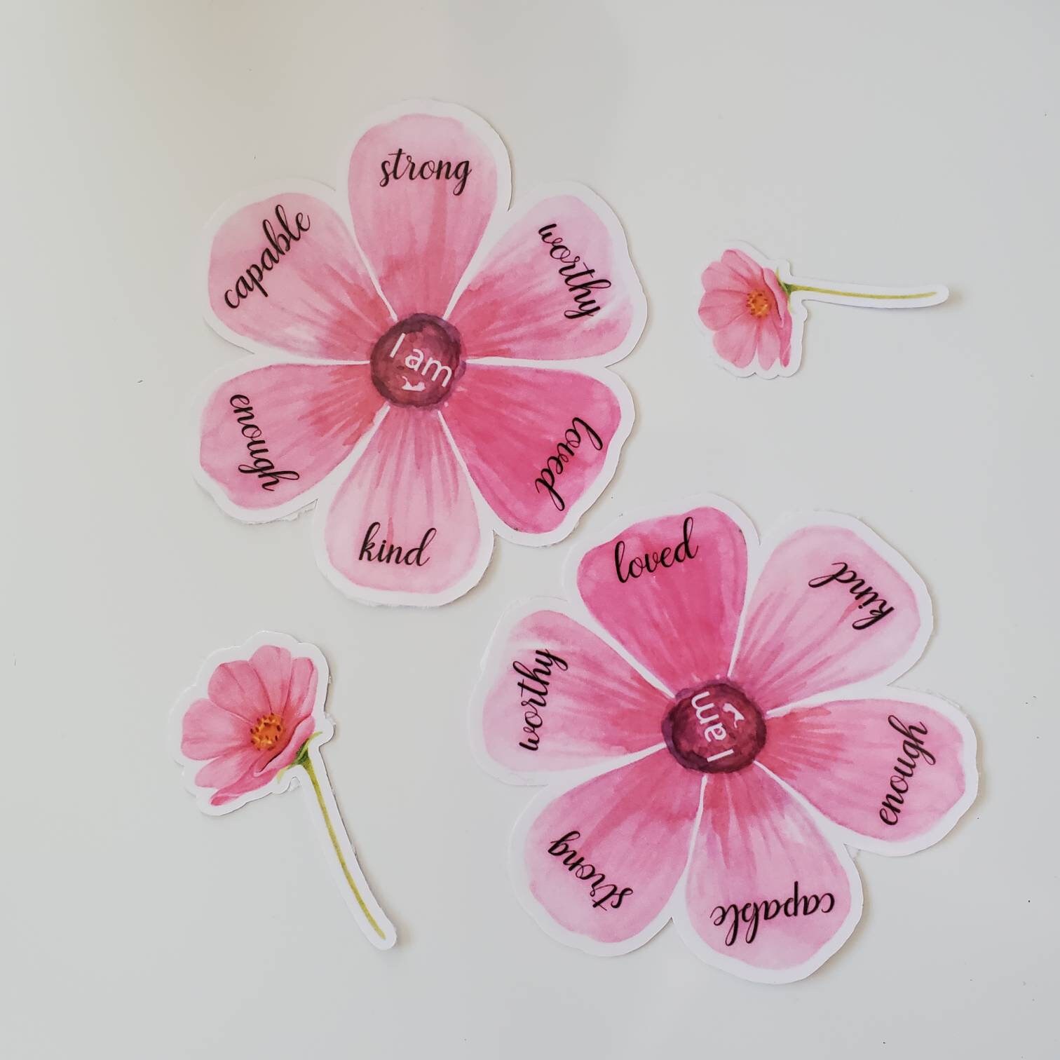I AM Pink Flower Affirmation Sticker, Inspiration Sticker, Hydro Flask ...