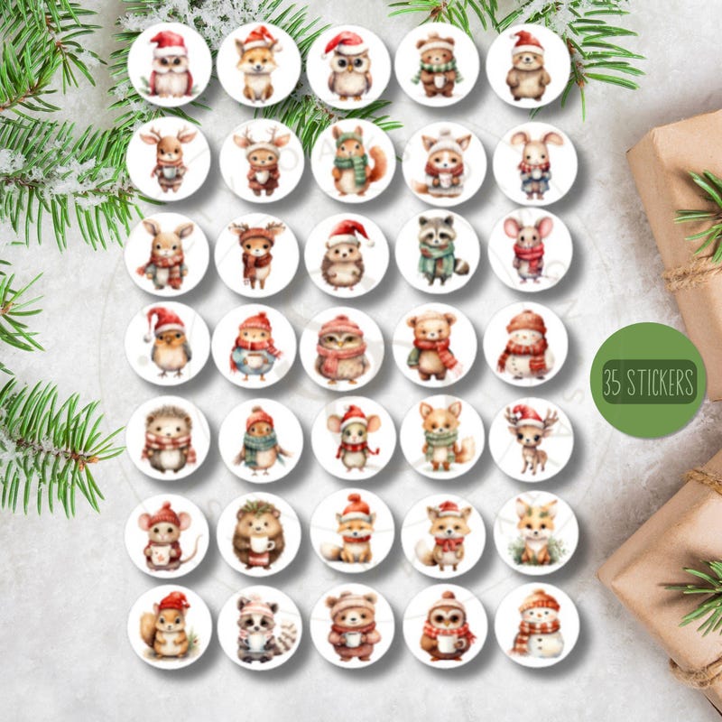 One Inch Holiday Stickers - Etsy
