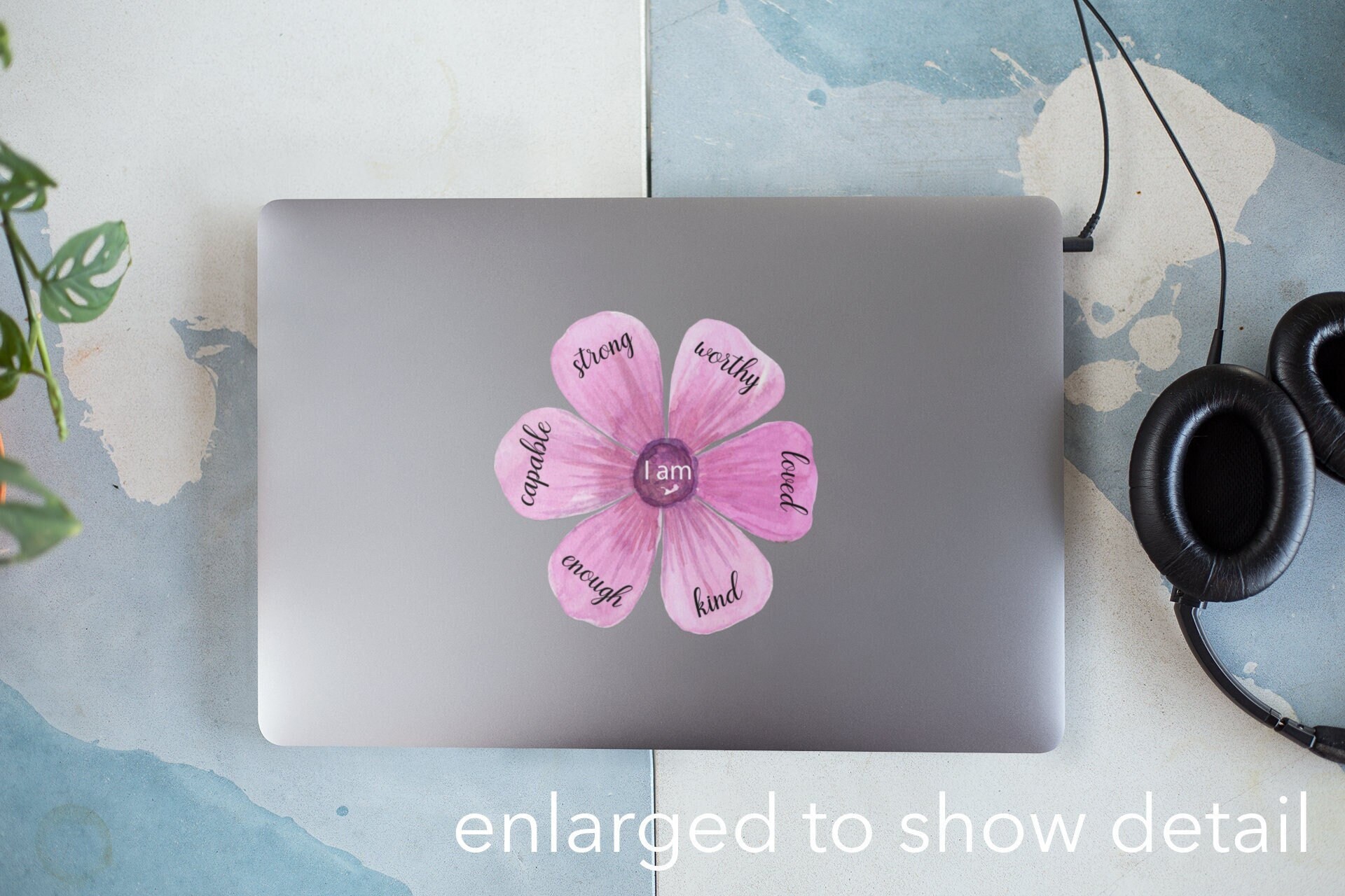 I AM Pink Flower Affirmation Sticker, Inspiration Sticker, Hydro Flask ...