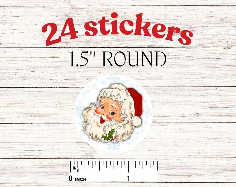 Vintage Santa Claus Stickers, Vintage Holiday Stickers, Christmas ...