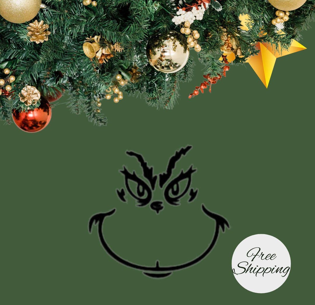 Grinch Vinyl Decal, Ornament Decal, Sign Decal, Holiday Decal ...