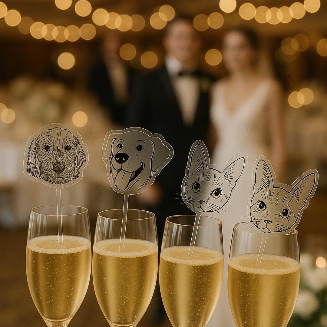 Acrylic Custom Sketch Pet Drink Stir Stick, Dog Drink Stir Stick, Cat ...